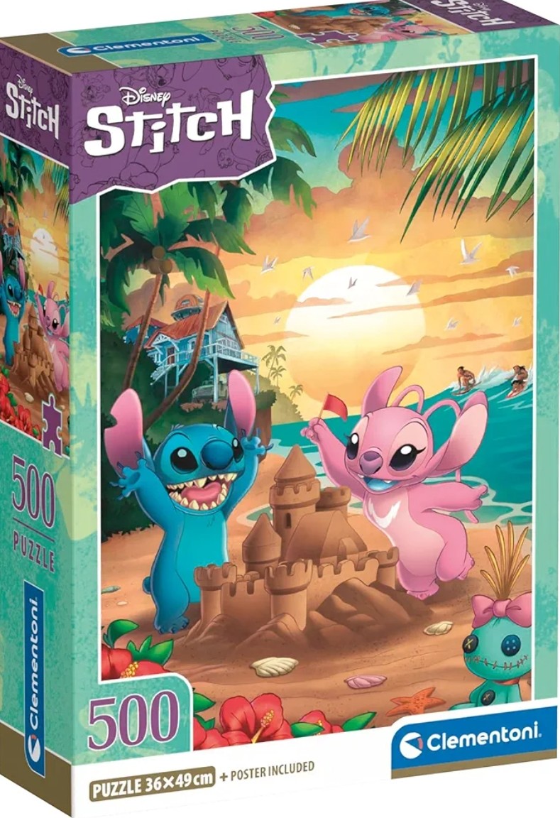 Puzzle Disney Clementoni 500 pièces Lilo et Stitch, Stitch et Angel ...