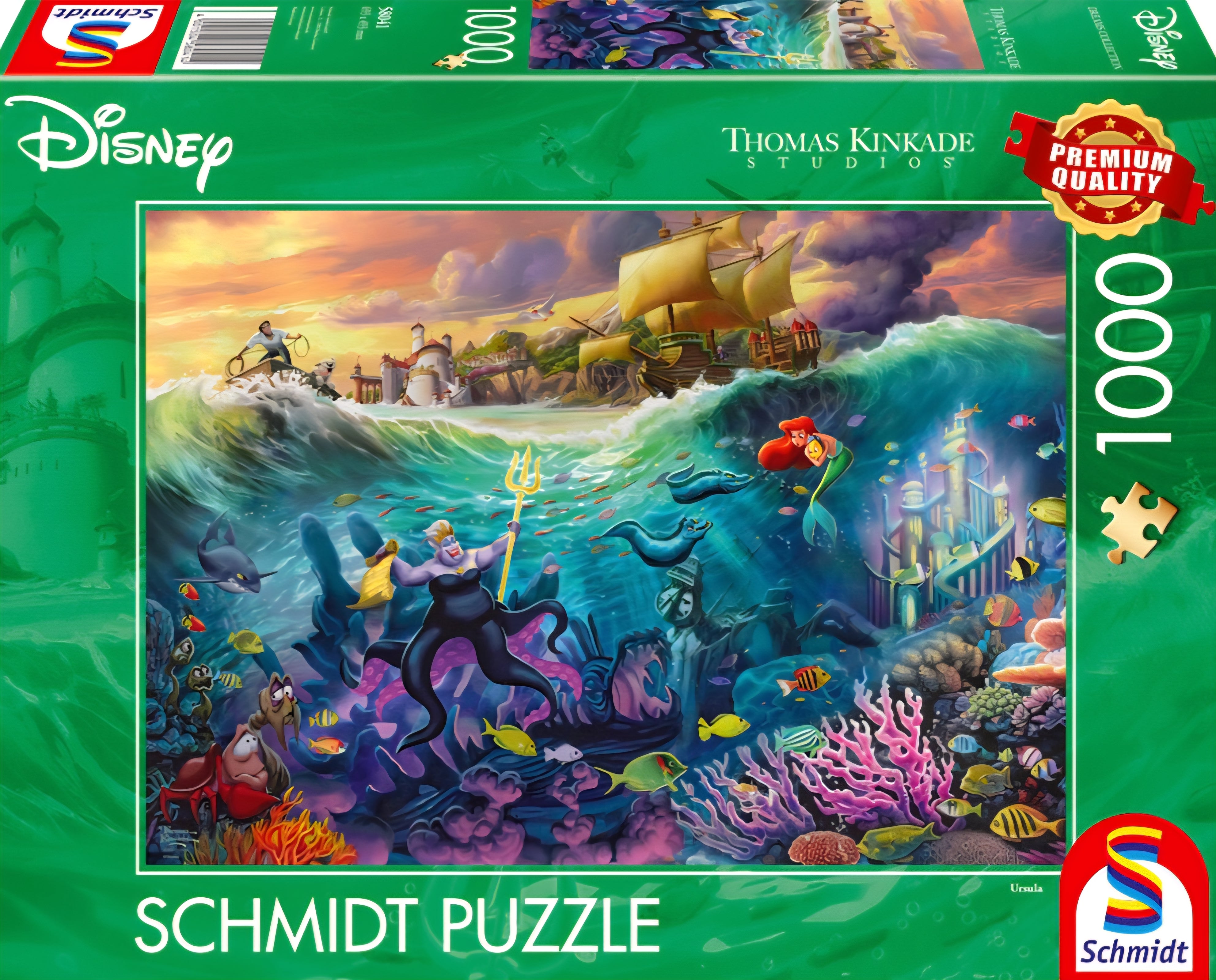 Puzzle Disney Schmidt 1000 pièces Ariel, Ursula – La-magie-des-puzzles.be